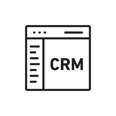 Crm Icon Thin Line Art Collection Premium Vector