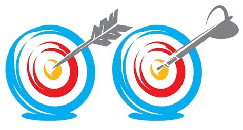 Premium Vector Set Of Two Dart Targets With Arrow And Dart On White