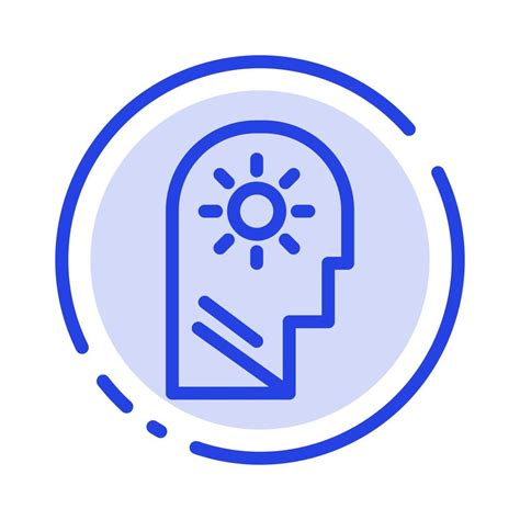 Brain Control Mind Setting Blue Dotted Line Line Icon 19180383 Vector