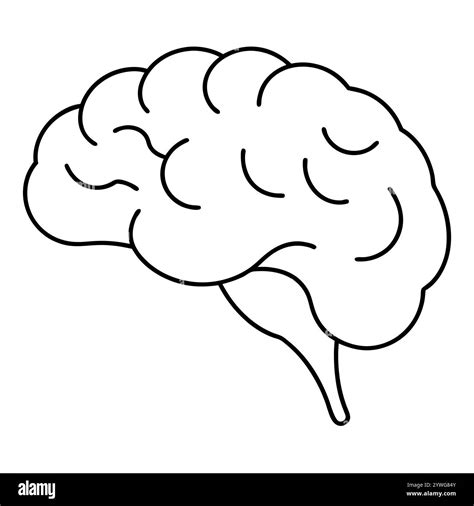 Continuous One Line Drawing Of Human Brain Line Art Vector Illustration
