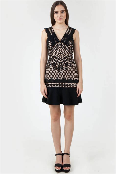 Caroline Embroidered Fit Flare Dress Style Theory Sg