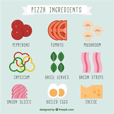 Design plano de ingredientes da pizza Vetor Grátis