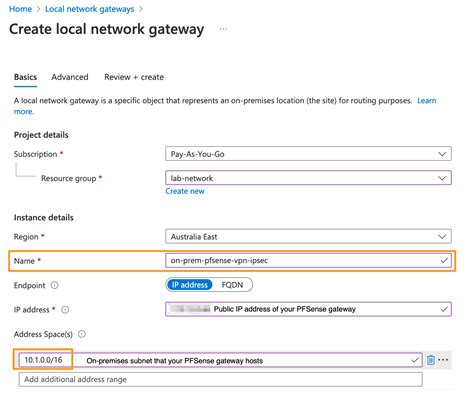 Create An Azure Virtual Network Gateway Ipsec Vpn To Pfsense