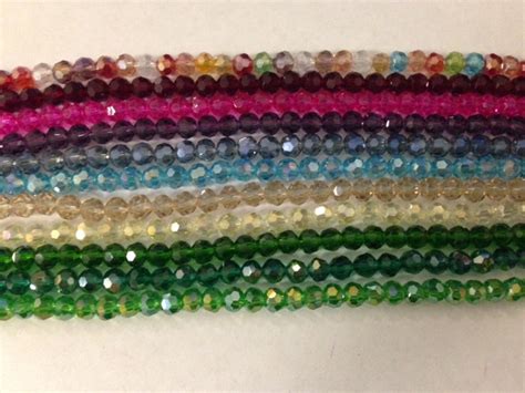 Round Crystal Beadsglass 36 Cut Faceted 6mm 48beads Etsy