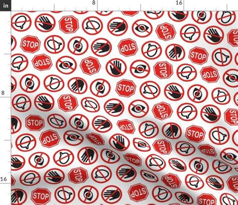 Symbols Stop No Talk No Touch No Eye Spoonflower