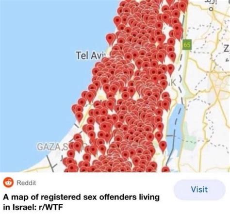 Map Of Registered Sex Offenders Living In “israel” Legal Loophole