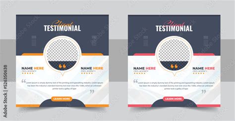 Customer Feedback Review Or Testimonial Social Media Post Or Web Banner Template Stock Vector