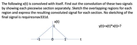 solved the following x t is convolved with itself find out