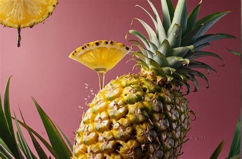 Premium Photo Sunny Sip Pineapple Juice Bliss