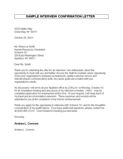 Interview Confirmation Email Template Ensuring A Successful Opportunity In October