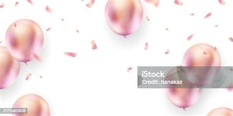 3d 핑크 풍선 디자인 배경 아름 다운 배너 일러스트 벡터 템플릿 풍선에 대한 스톡 벡터 아트 및 기타 이미지 풍선 3차원