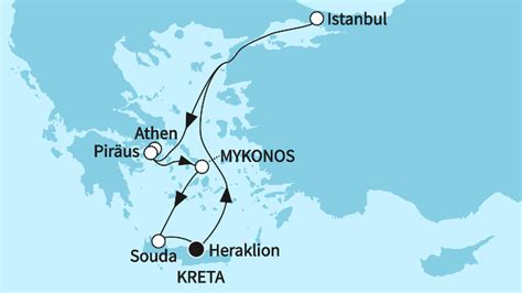 Östliches Mittelmeer mit Kreta Kreuzfahrt Ahoi de