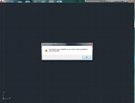 Solved Unhandled Exception C0000005 Access Violation Reading 0xf9fdffff At Address Autodesk