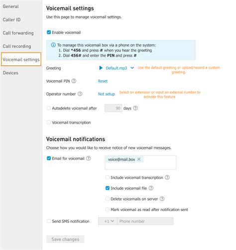 Managing Voice Services Settings For Users