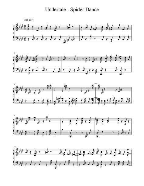 Undertale Spider Dance Sheet Music For Piano Solo