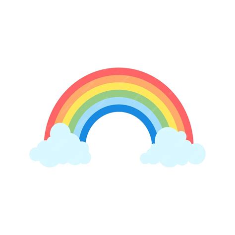 Premium Vector Rainbow Element With Cloud Vector Illustration