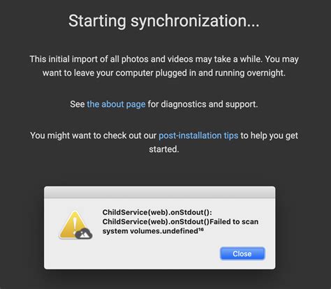 First Startup Error Failed To Scan System Volumesundefined Bug Photostructure Forum