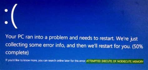 ATTEMPTED EXECUTE OF NOEXECUTE MEMORY 0x000000FC