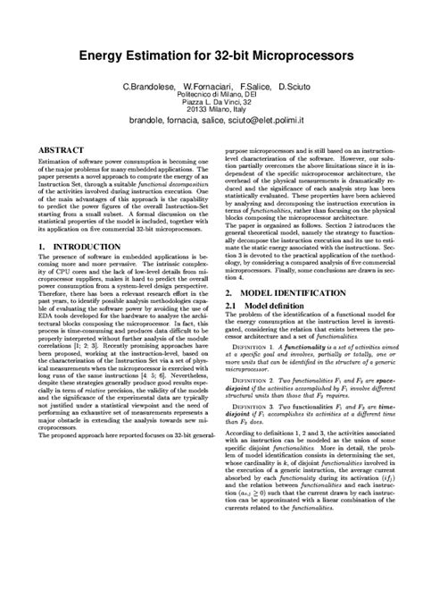 Pdf Energy Estimation For 32 Bit Microprocessors William Fornaciari