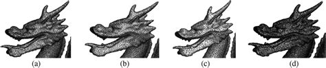 Different Levels Of Decimation On A Scene A C 1∕2 1∕4 And 1∕8