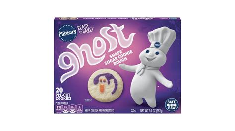 Pillsbury Ready To Bake Shape Ghost Pre Cut Sugar Cookie Dough 20 Ct