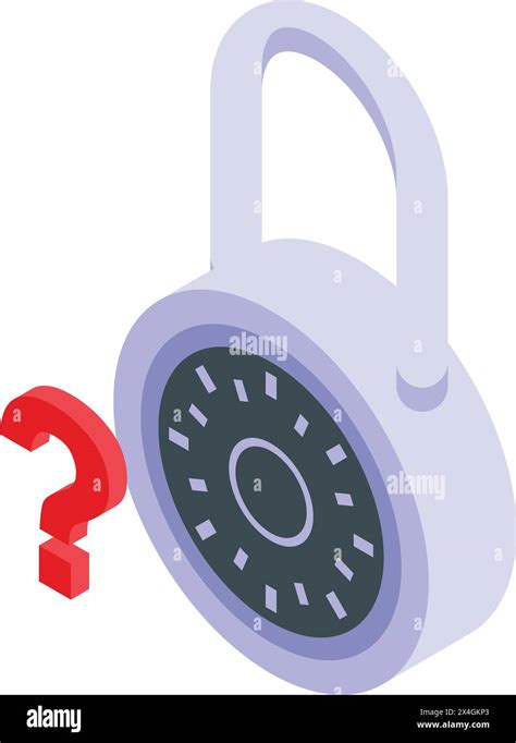 Question Mark Padlock Icon Isometric Vector Two Steps Authentication