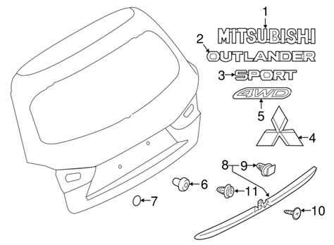 7407A463 - Molding 2018-2024 Mitsubishi Outlander Sport | Mitsubishi ...