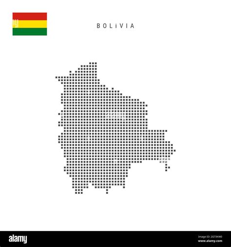 Square dots pattern map of Bolivia. Bolivian dotted pixel map with ...
