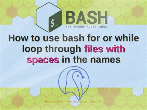 bash shell for loop file names with spaces nixcraft