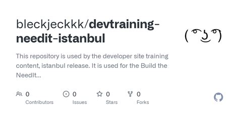 Github Bleckjeckkk Devtraining Needit Istanbul This Repository Is