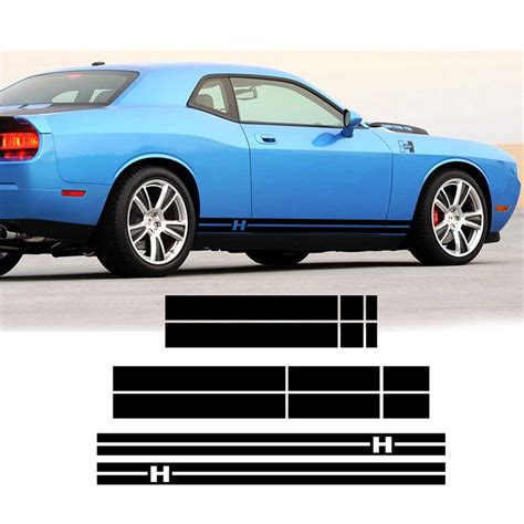 Car Side Skirt Stripe Decal Decals For Dodge Challenger Hellcat