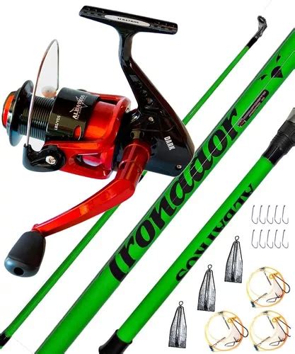 Combo Pesca Variada Albatros Ca A Tram Reel Rulem