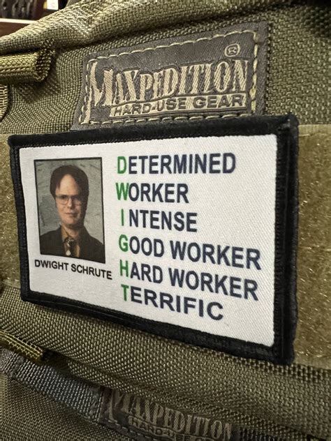 Dwight Schrute Dwight Acronym 2x3 The Office Themed Morale Patch