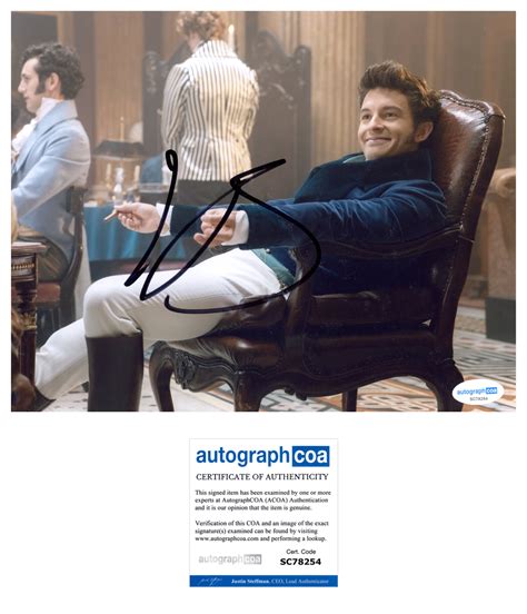 Jonathan Bailey Bridgerton Signed Autograph 8x10 Photo Acoa Outlaw