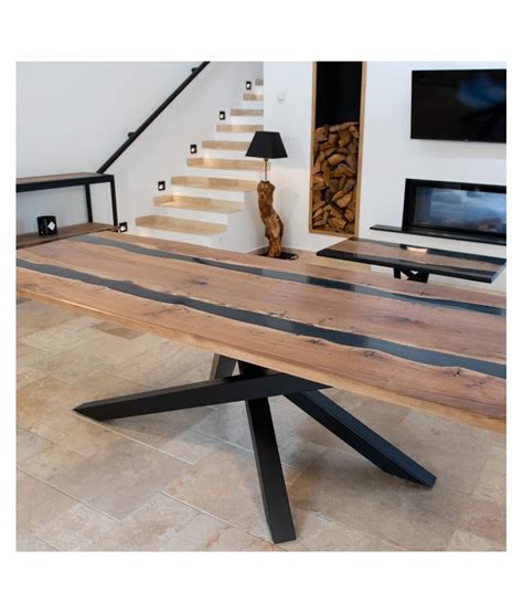 Mesa En Résine Epoxy Mesa De Comedor En Madera De Nogal