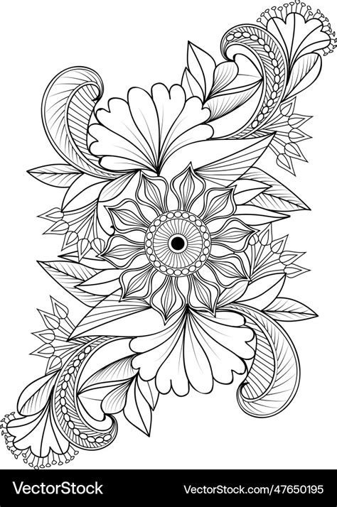 Detailed Flower Coloring Pages For Adults Flower Coloring Pages