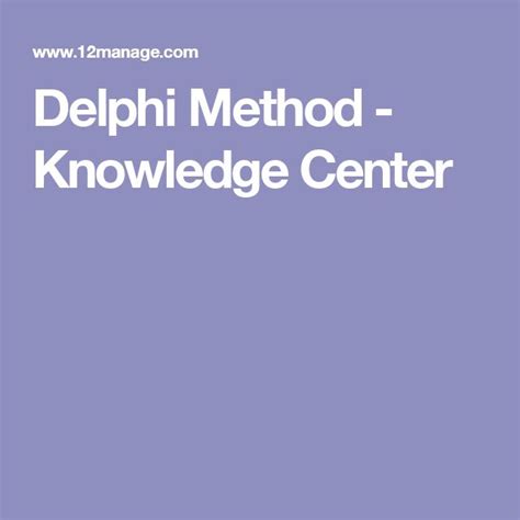 Delphi Method Summary And Forum Delphi Method Pmbok Method