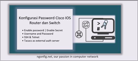 konfigurasi password telnet dan ssh di cisco ios