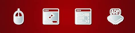 Set Computer Mouse Loading Data Window Software And Processor Icon