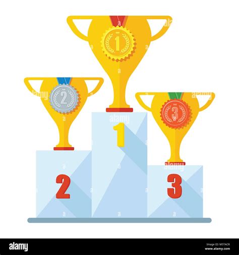 Winner Podium Gold Silver Bronze Stock Vector Image And Art Alamy