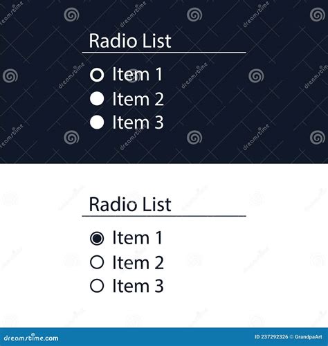 La Lista De Radio Es Un Elemento Html De La Plantilla Del Sitio Web