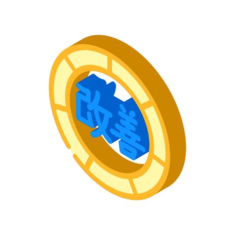 Kaizen Fabricación Ingeniero Isométrica Icono Vector Ilustración