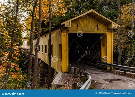 Historic Windsor Mills Covered Bridge In Autumn Ashtabula County