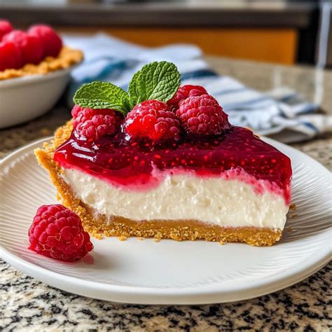 No Bake Raspberry Cream Pie