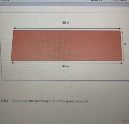 Solved Determine The Slant Height D Of The Given Chegg