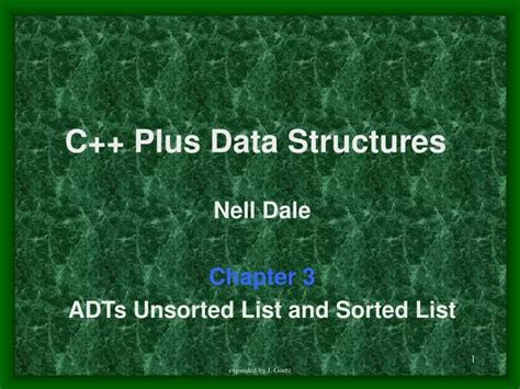 Ppt Nell Dale Chapter 3 Adts Unsorted List And Sorted List Powerpoint
