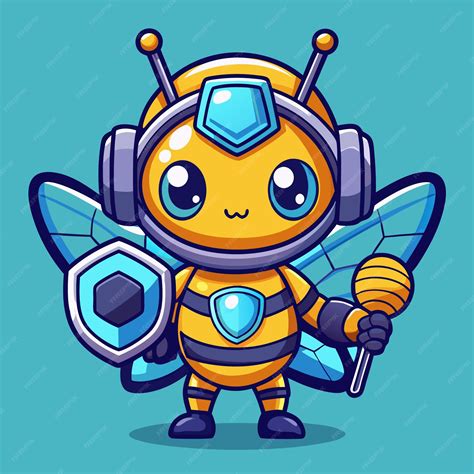 Premium Vector Cute Bee Robot
