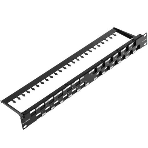 Patch Panel 24 Rj45 Cat 6a Utp 1u Black With Comb Cablematic