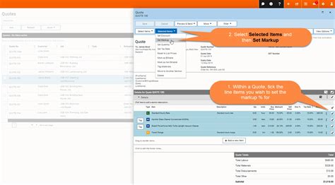 Set A Markup For Multiple Line Items