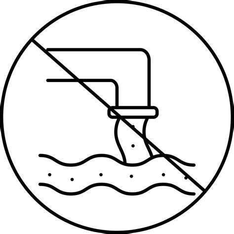 No Water Pollution Icon Or Symbol In Line Art. 24196291 Vector Art at ...